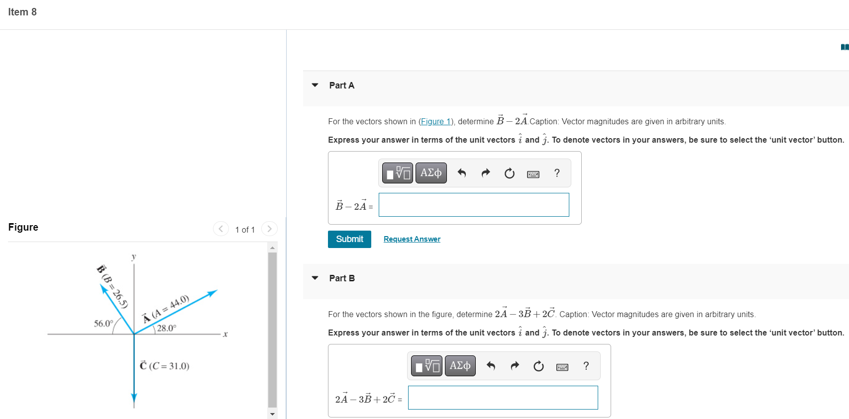 Solved For the vectors shown in (Figure 1), determine | Chegg.com