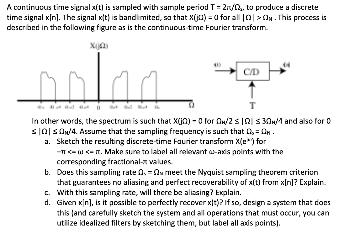 A continuous time signal x(t) is sampled with sample | Chegg.com
