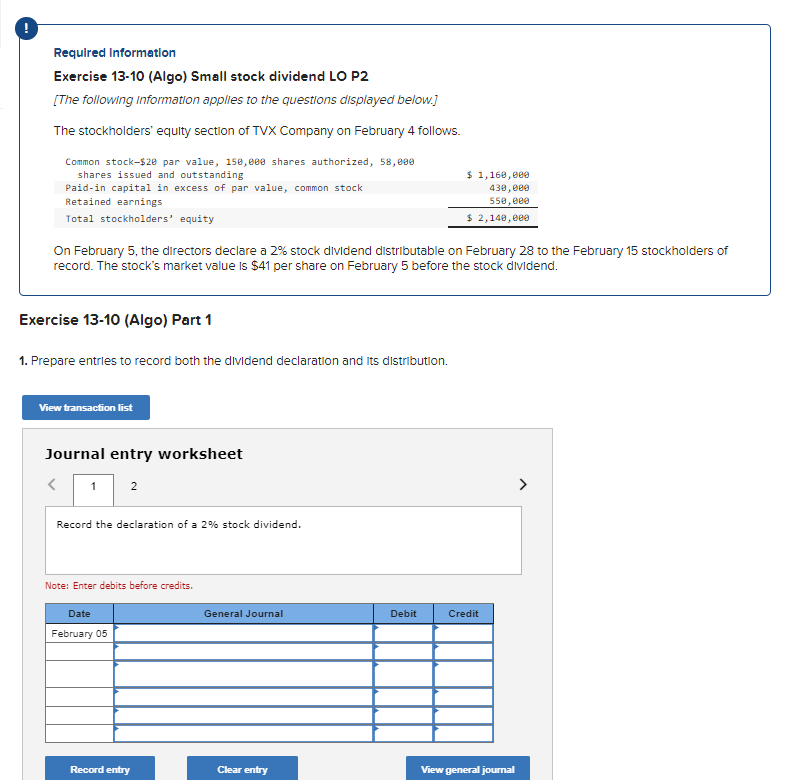 Solved Required Information Exercise 13-10 (Algo) Small | Chegg.com