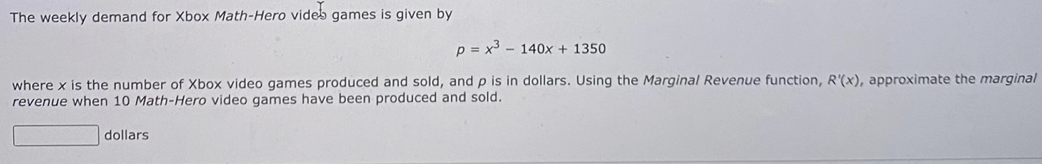 Solved The weekly demand for Xbox Math-Hero video games is | Chegg.com