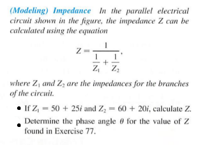 Solved + (Modeling) Impedance in the parallel electrical | Chegg.com