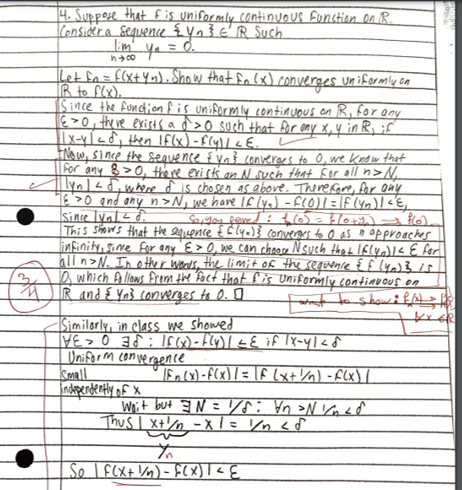 Solved Problem 4. Suppose that f is uniformly continuous | Chegg.com