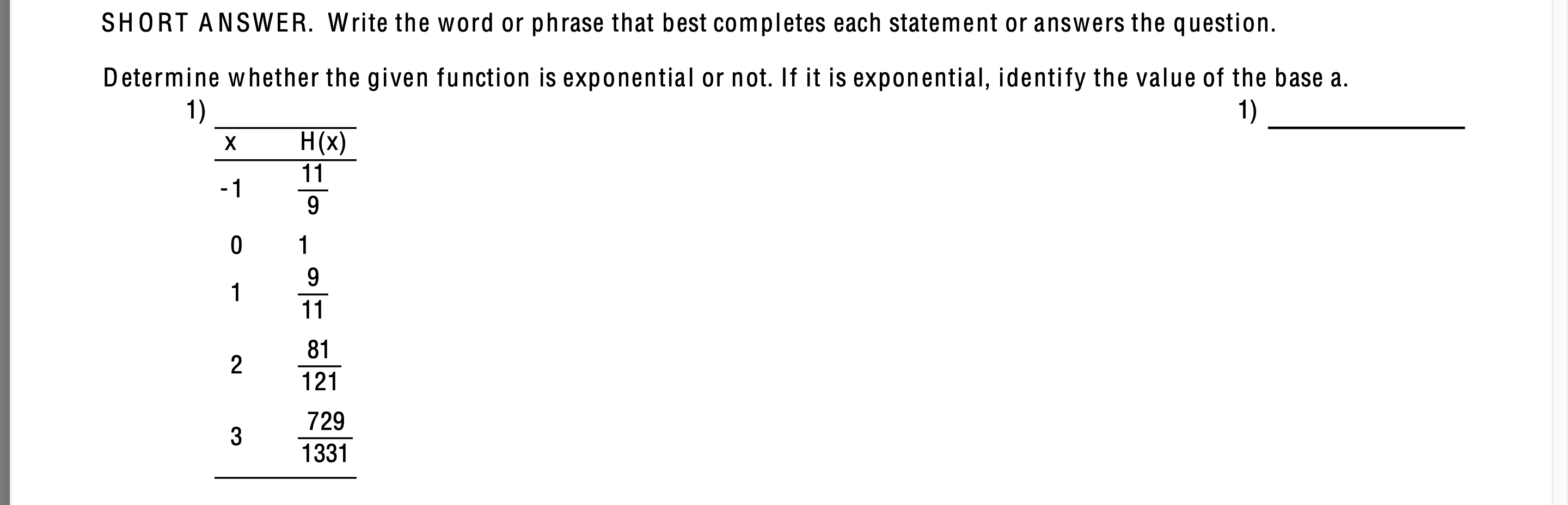 Solved Short Answer Write The Word Or Phrase That Best