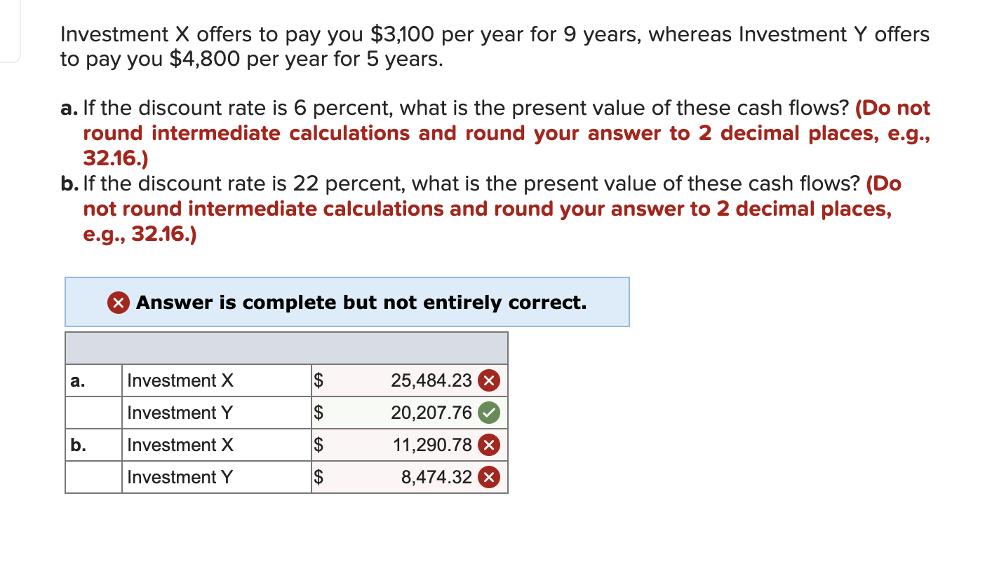 Solved Investment X offers to pay you $3,100 per year for 9 | Chegg.com