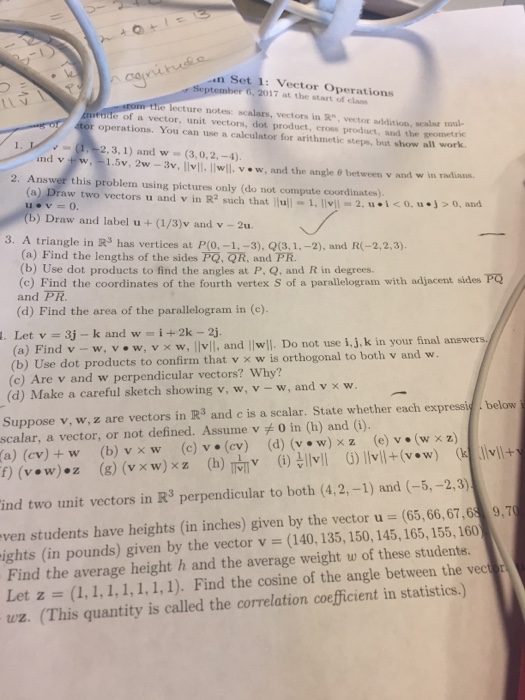 Solved The Lecture Notes Scalars Vectors In R Vector