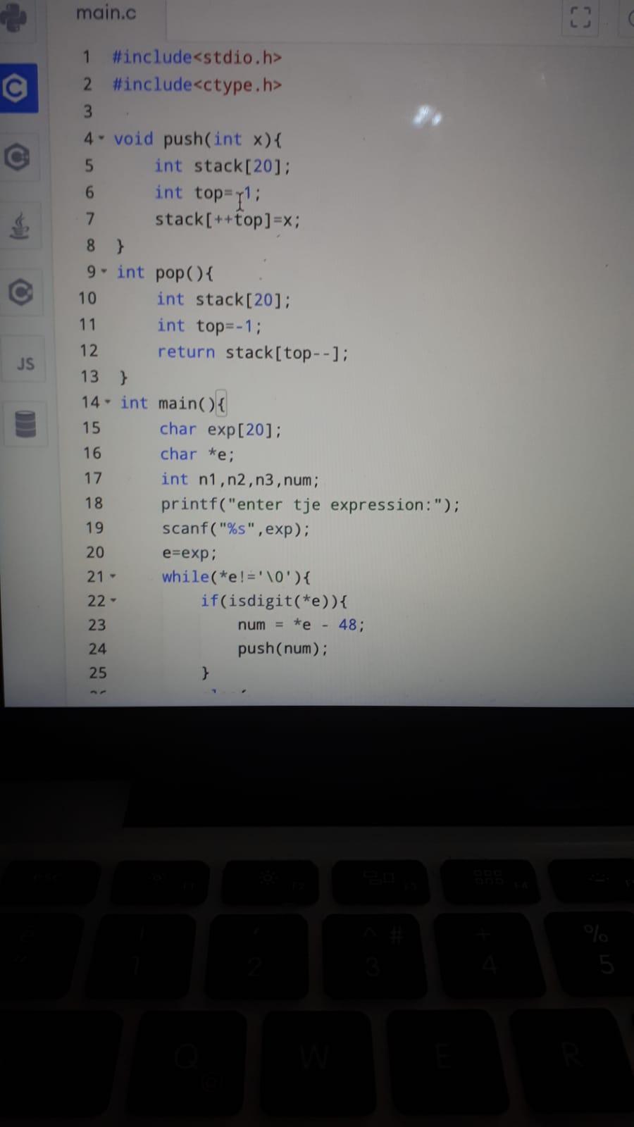 Solved !!!!!!!!!!!!!!!!!!!!! This is postfix expression c | Chegg.com