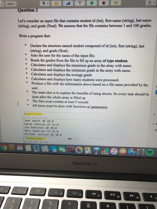 Solved Let's consider an input file that contains student id | Chegg.com