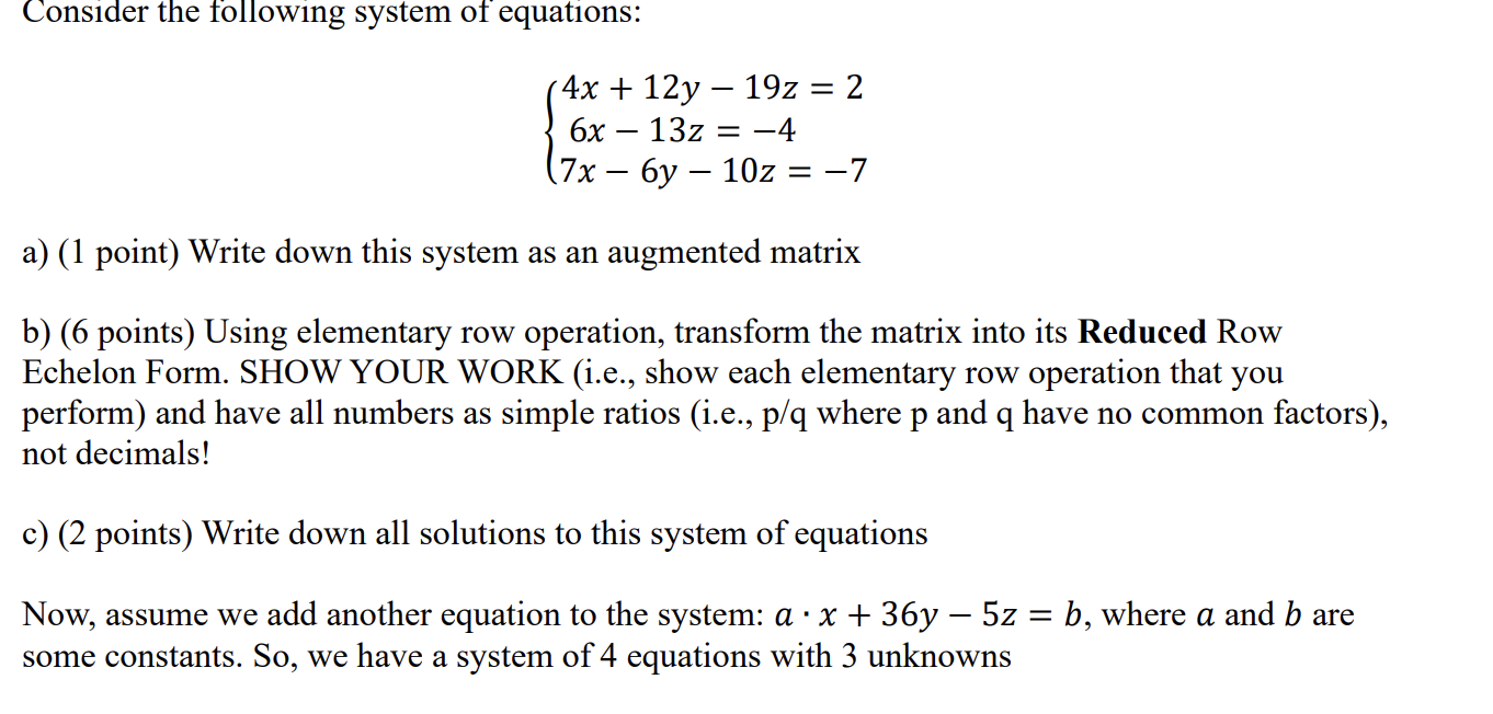 Solved Consider the following system of | Chegg.com