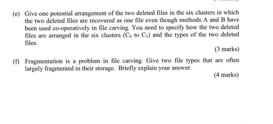 Solved 1. Figure Q1 shows six clusters in the disk space. | Chegg.com