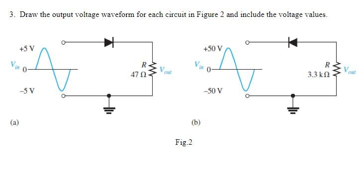 Solved 3. Draw the output voltage waveform for each circuit | Chegg.com