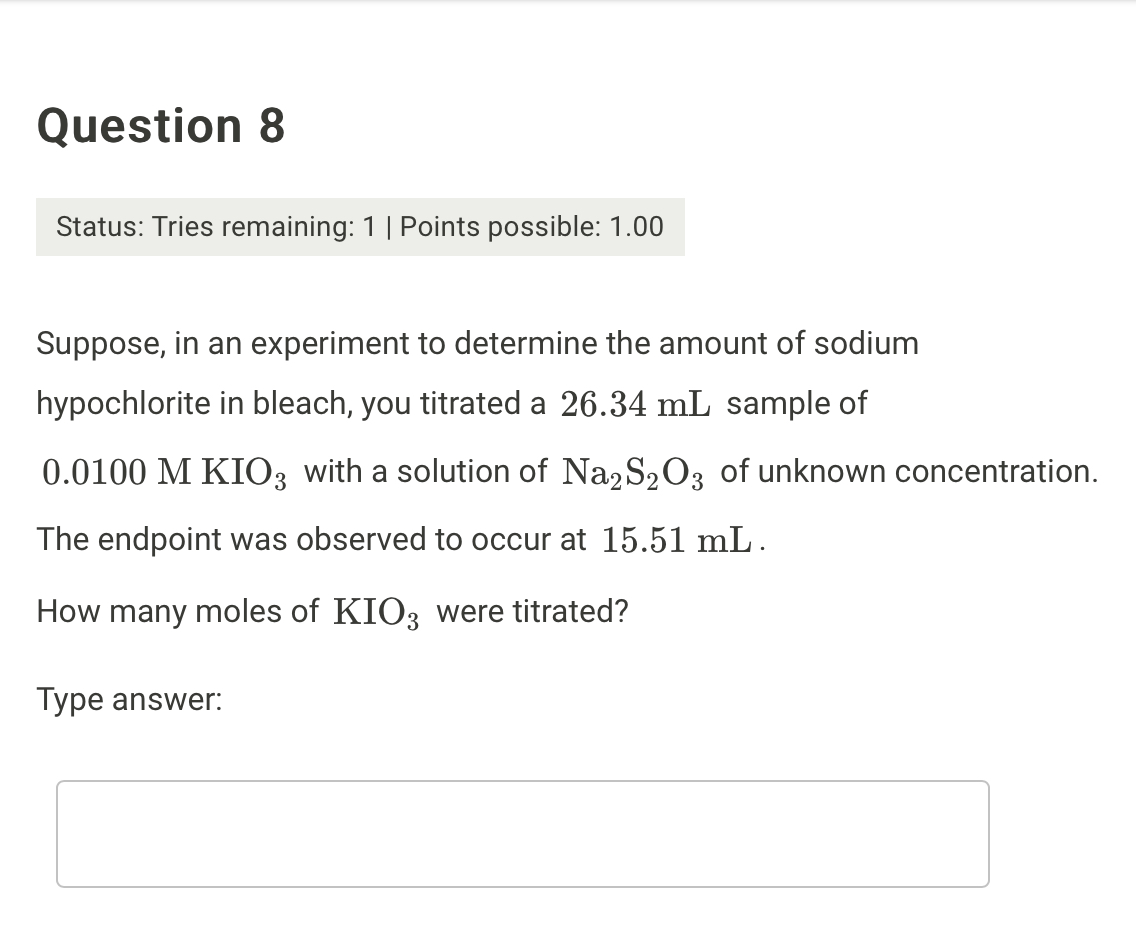Question 8 Status: Tries remaining: 1 Points | Chegg.com