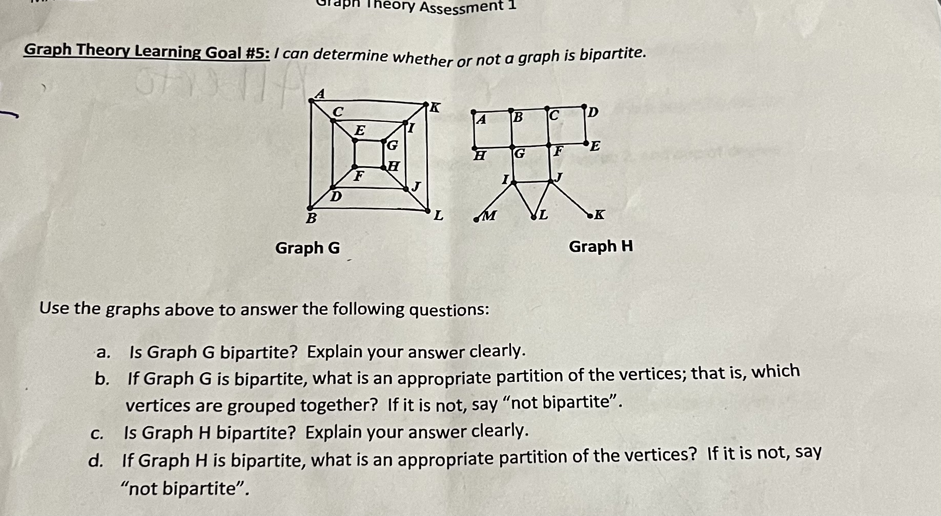 Solved Graph Theory Learning Goal #5: / ﻿can determine | Chegg.com
