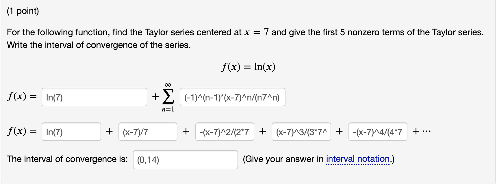 Solved (1 point) For the following function, find the Taylor | Chegg.com
