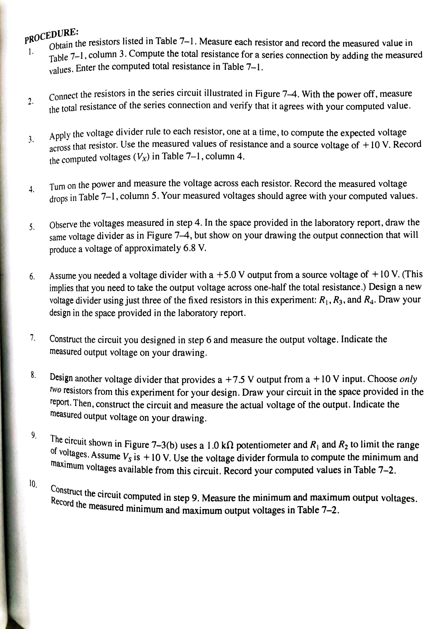 Solved DATA: Table 7-1READING: Floyd and Buchla, Principles | Chegg.com