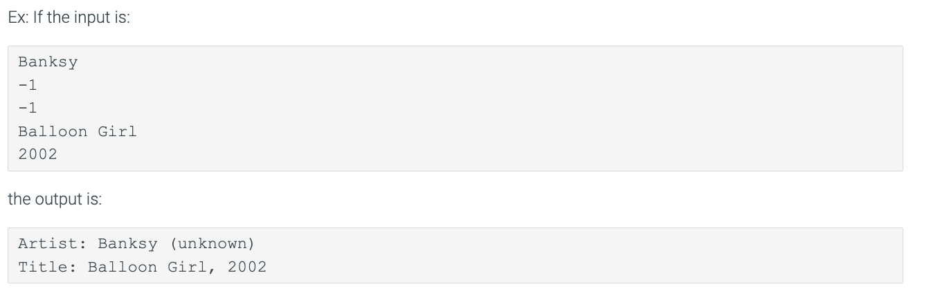 Solved Define the Artist class with a constructor to | Chegg.com