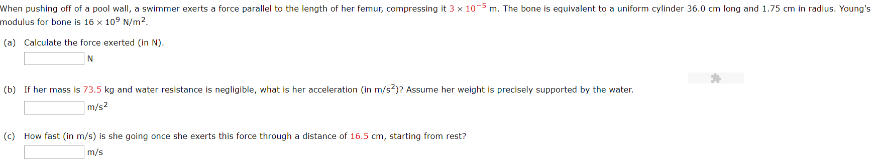 Solved When pushing off of a pool wall, a swimmer exerts a | Chegg.com