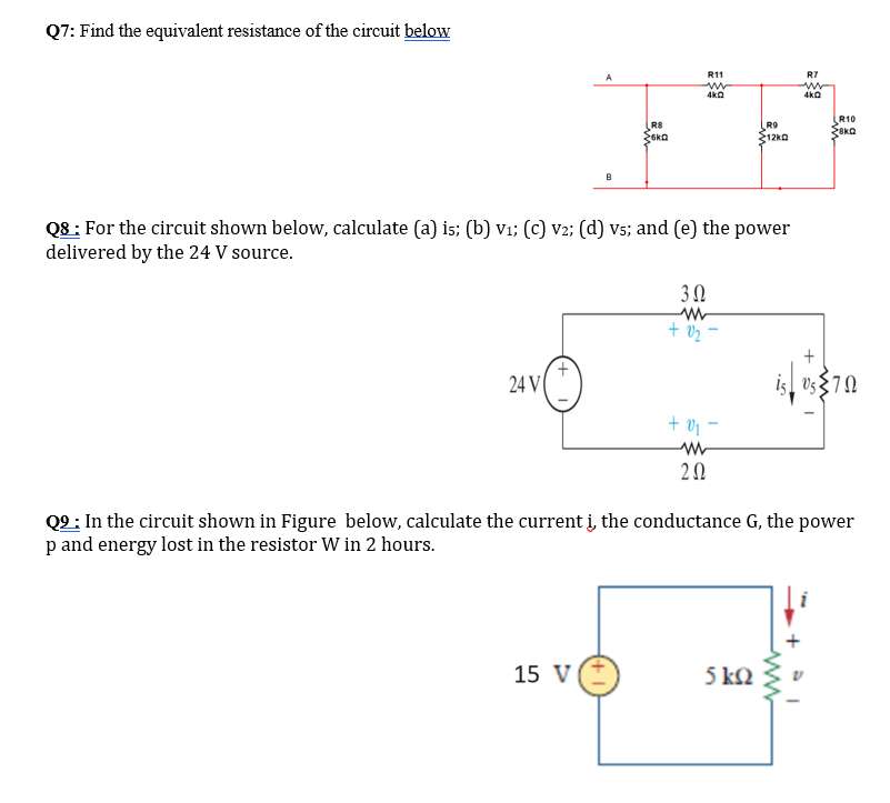 Solved Q7: Find the equivalent resistance of the circuit | Chegg.com