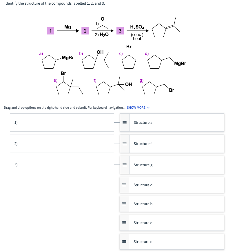 Solved Identify the structure of the compounds labelled 1,2 | Chegg.com