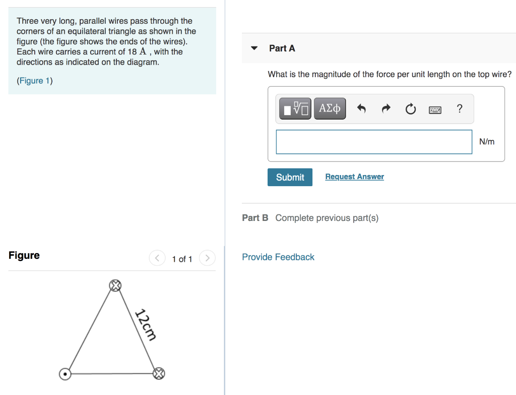 Solved Three very long, parallel wires pass through the | Chegg.com