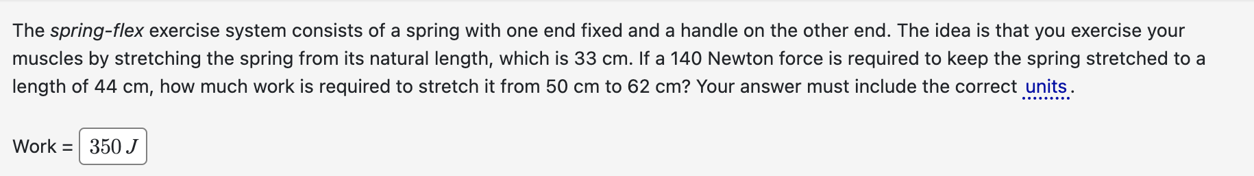 Solved The spring-flex exercise system consists of a spring | Chegg.com