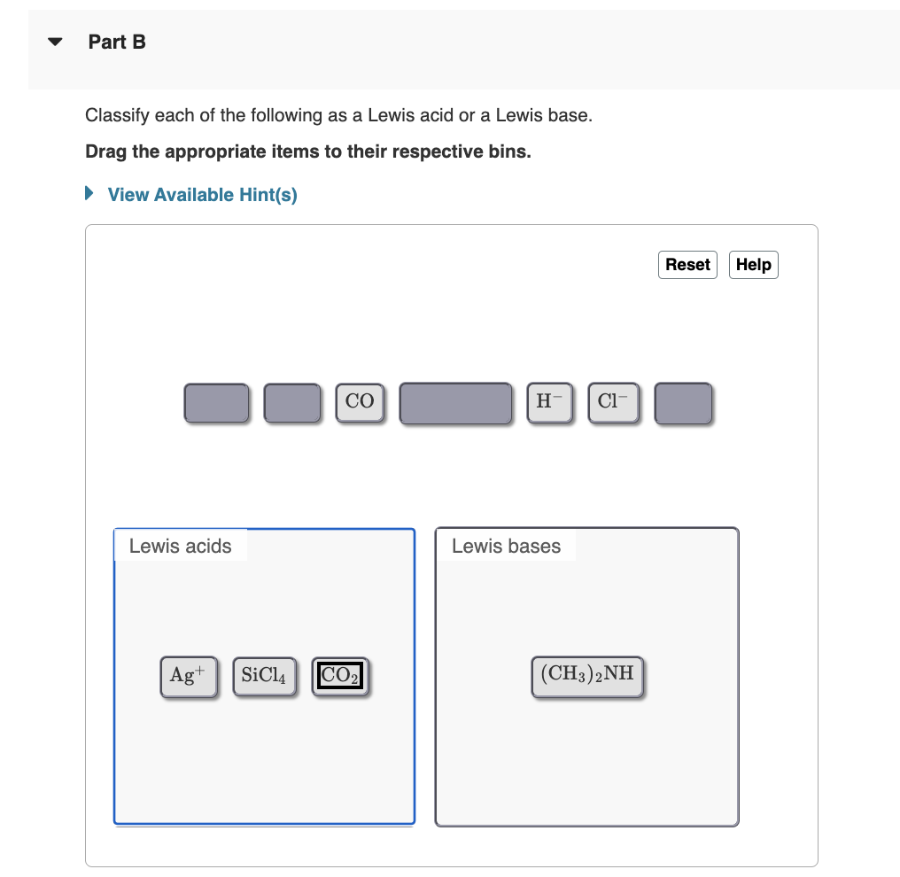 Solved Classify each of the following as a Lewis acid or a | Chegg.com
