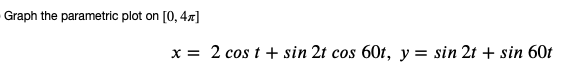 Solved Graph the parametric plot on [0,4π] | Chegg.com