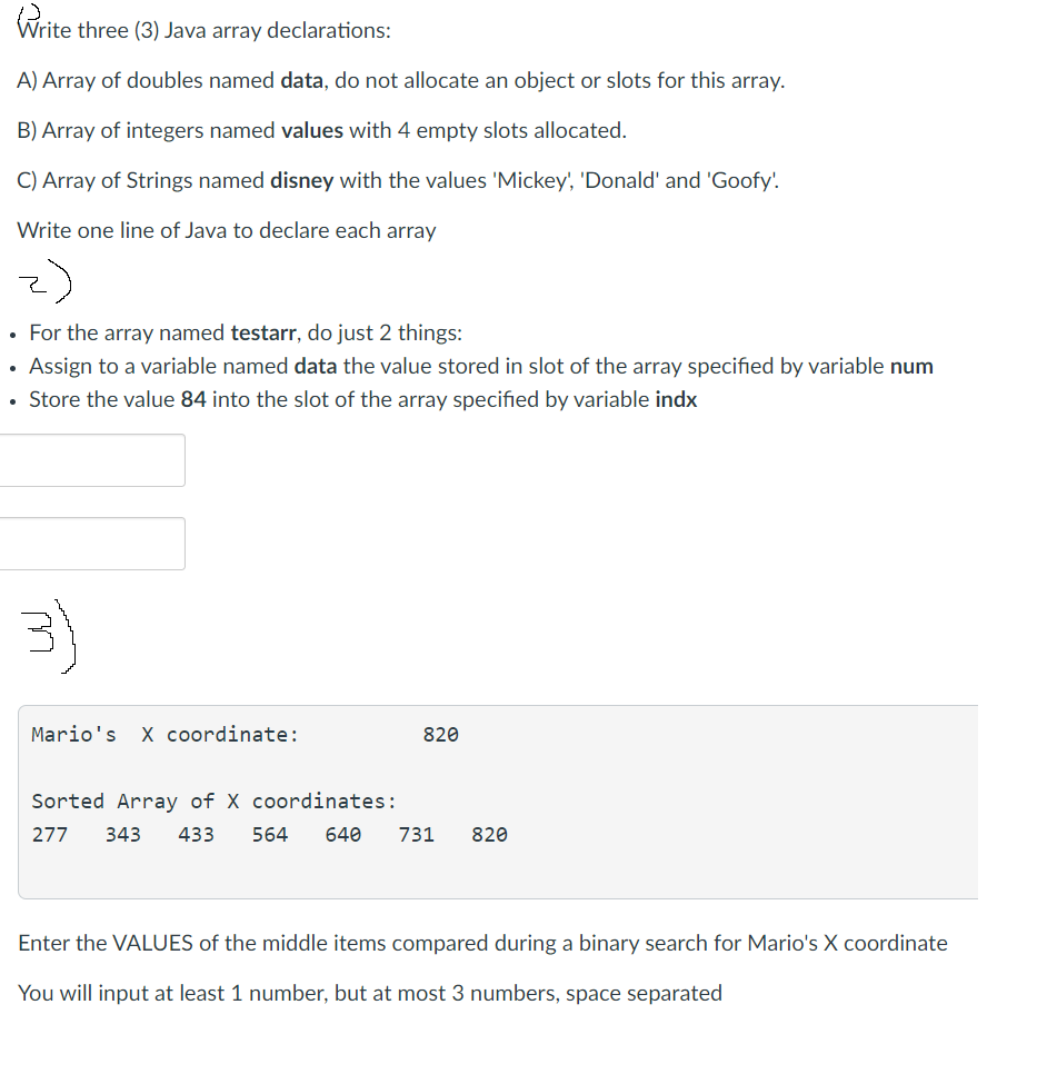 Solved Write Three 3 Java Array Declarations A Array Of 5363