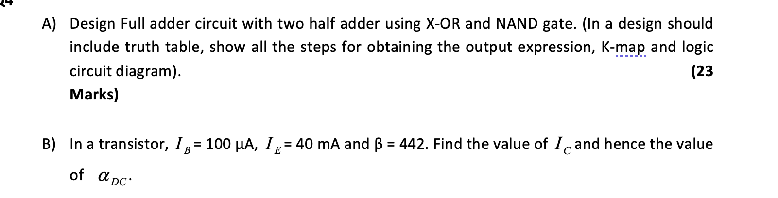 Solved A) Design Full adder circuit with two half adder | Chegg.com