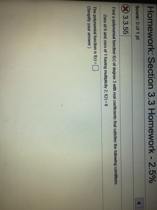 Solved Homework Section 3 3 Homework 25 Score 0 Of 1 Pt