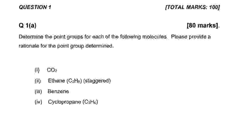 Solved Q 1 (a) ﻿Classification of Point GroupsDetermine the | Chegg.com