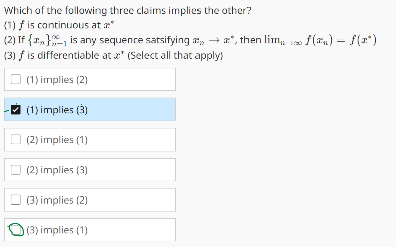 Solved Which of the following three claims implies the | Chegg.com