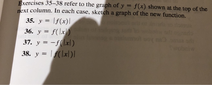Solved Exercises 35-38 refer to the graph of y = f(x) shown | Chegg.com