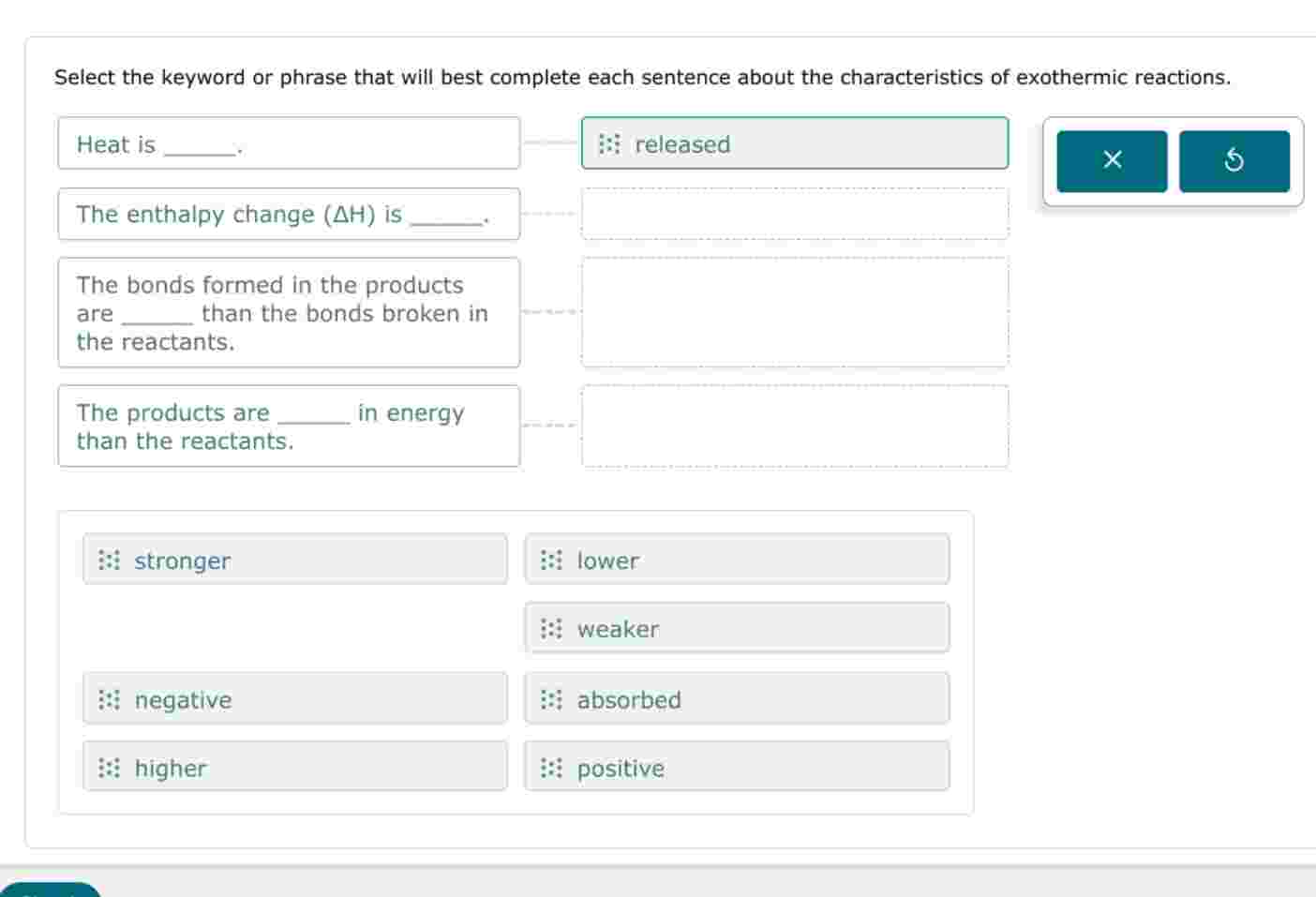 Solved Select the keyword or phrase that will best complete | Chegg.com
