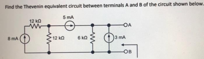 Solved Find the Thevenin equivalent circuit between | Chegg.com