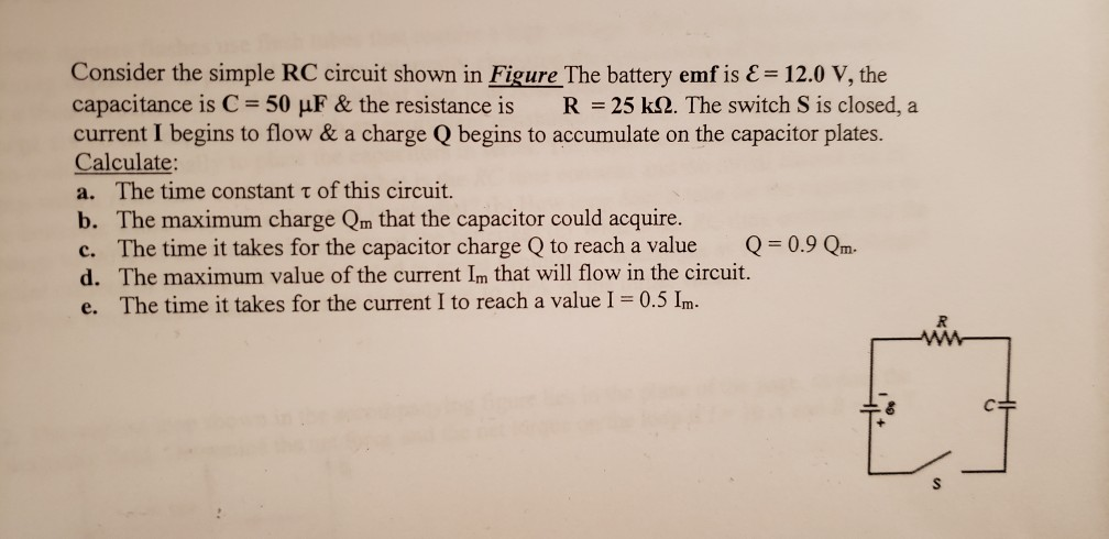 Solved Consider the simple RC circuit shown in Figure The | Chegg.com