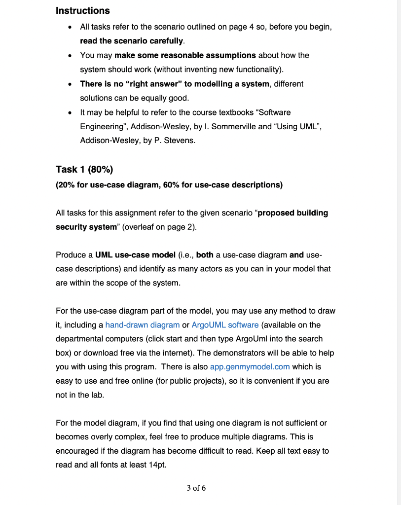 Solved Instructions - All tasks refer to the scenario | Chegg.com