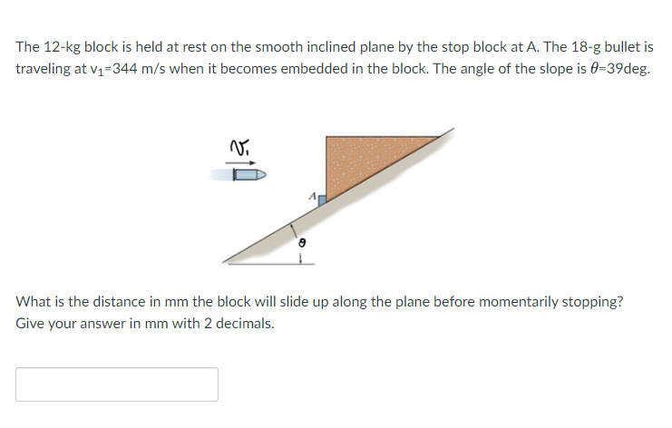 Solved The 12−kg block is held at rest on the smooth | Chegg.com