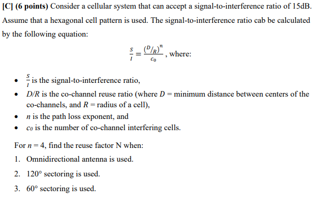 [C] (6 points) Consider a cellular system that can | Chegg.com