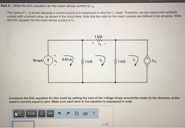 Solved Write The KVL equation for the mesh whose current is | Chegg.com