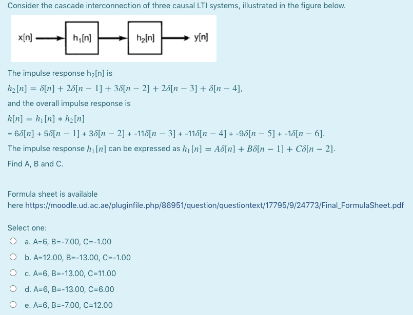 Solved Consider the cascade interconnection of three causal | Chegg.com