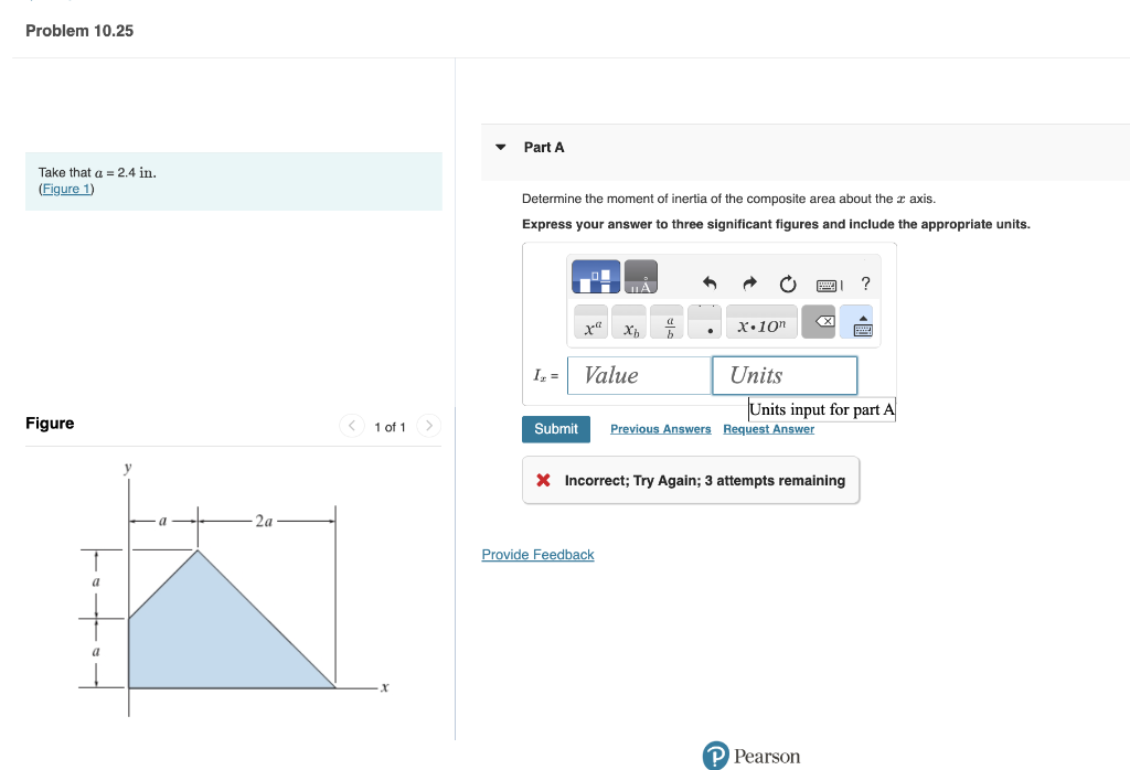 Take that a=2.4in. Determine the moment of inertia of | Chegg.com