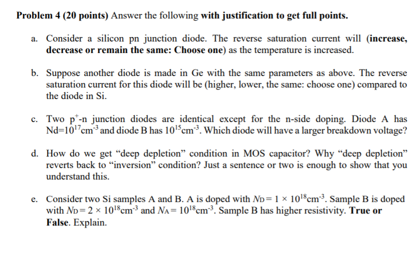 Solved Problem 4 20 Points Answer The Following With 9014