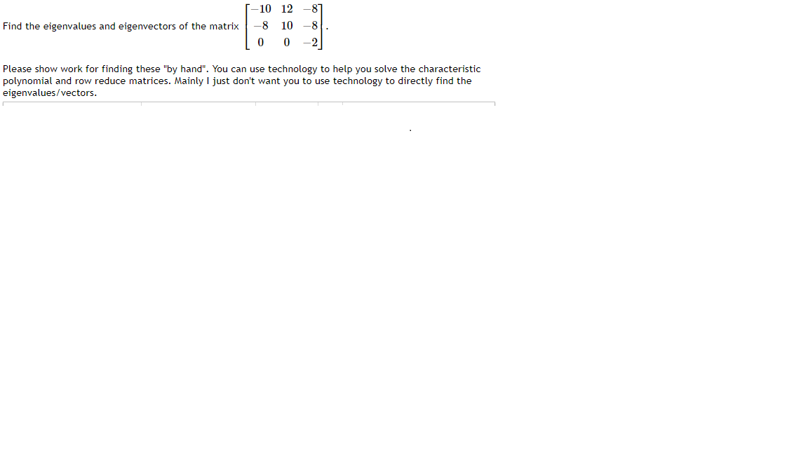 Solved Find the eigenvalues and eigenvectors of the matrix | Chegg.com