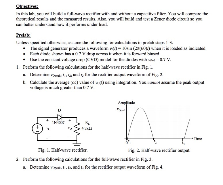 Solved Obiectives: In this lab, you will build a full-wave | Chegg.com