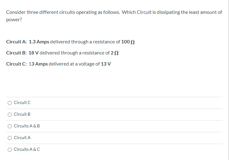 Solved Consider three different circuits operating as | Chegg.com