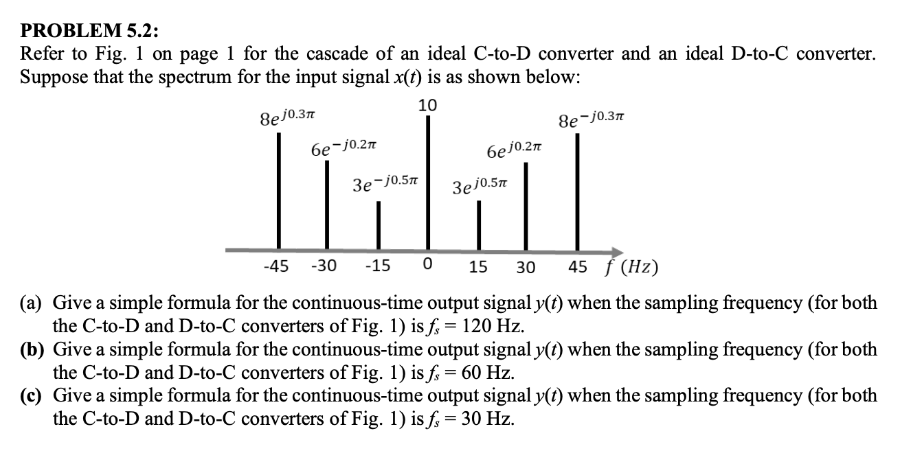 Solved PROBLEM 5.2: Refer to Fig. 1 on page 1 for the | Chegg.com