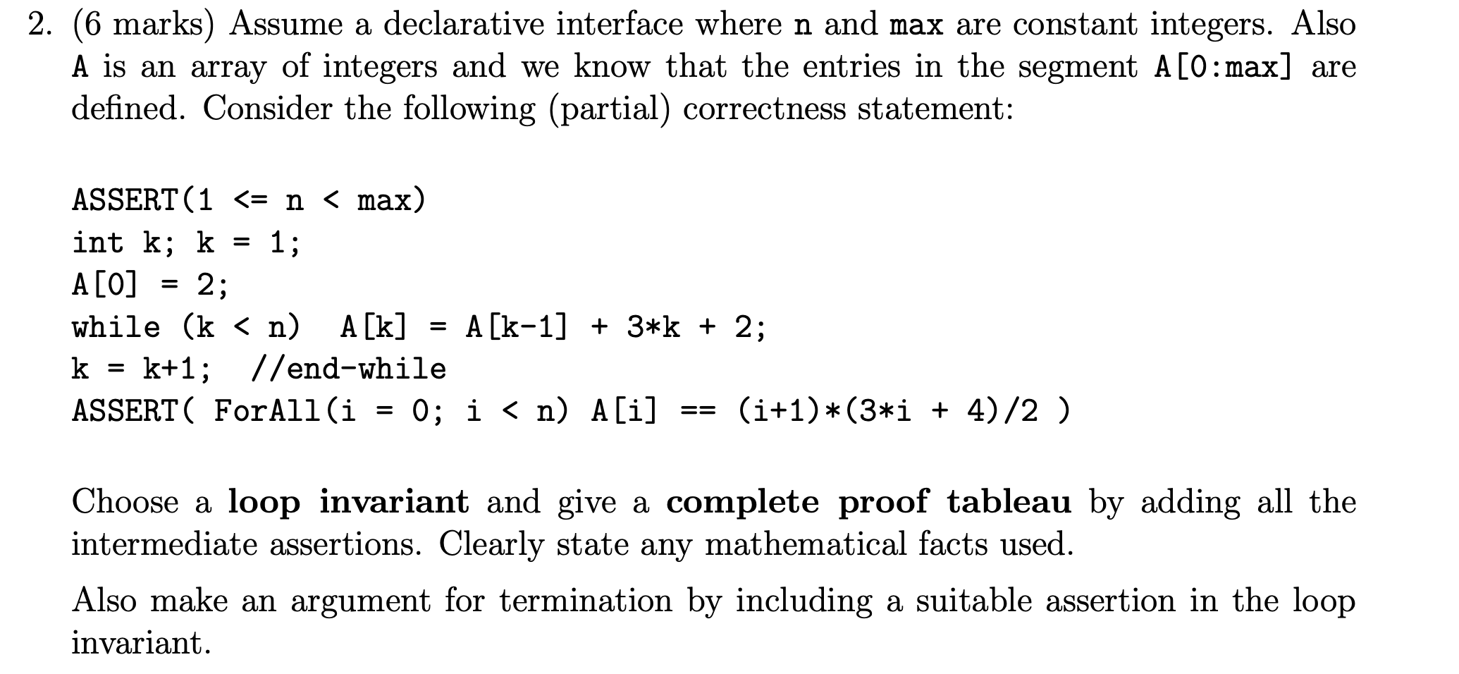 Solved 2. (6 marks) Assume a declarative interface where n | Chegg.com