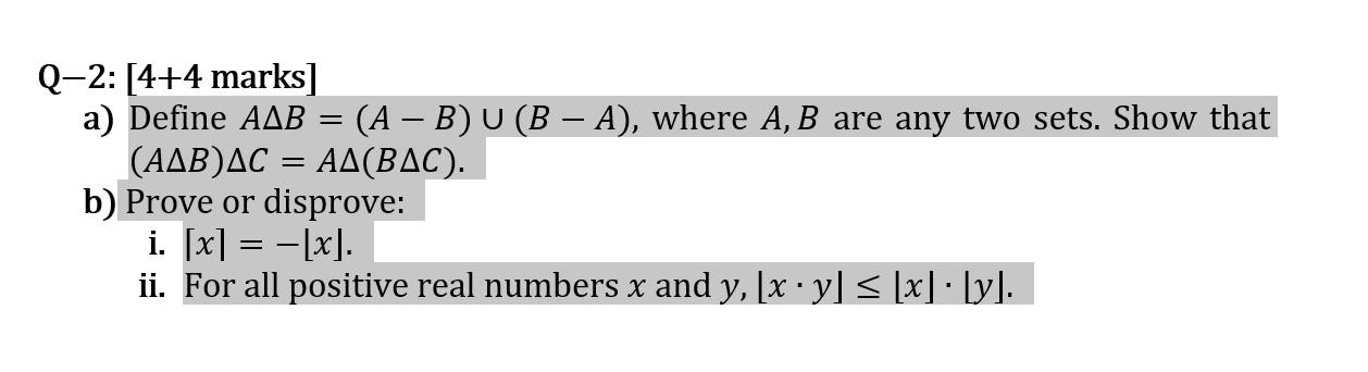 Solved a) Define AΔB=(A−B)∪(B−A), where A,B are any two | Chegg.com