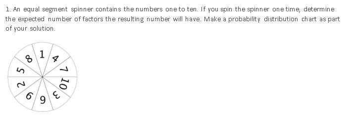 Solved 1. An equal segment spinner contains the numbers one | Chegg.com