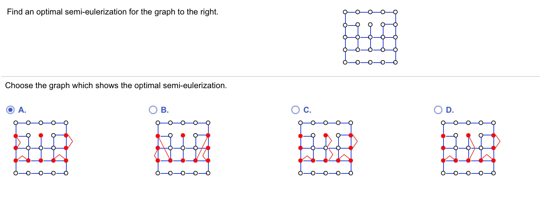 Solved Find an optimal semi-eulerization for the graph to | Chegg.com